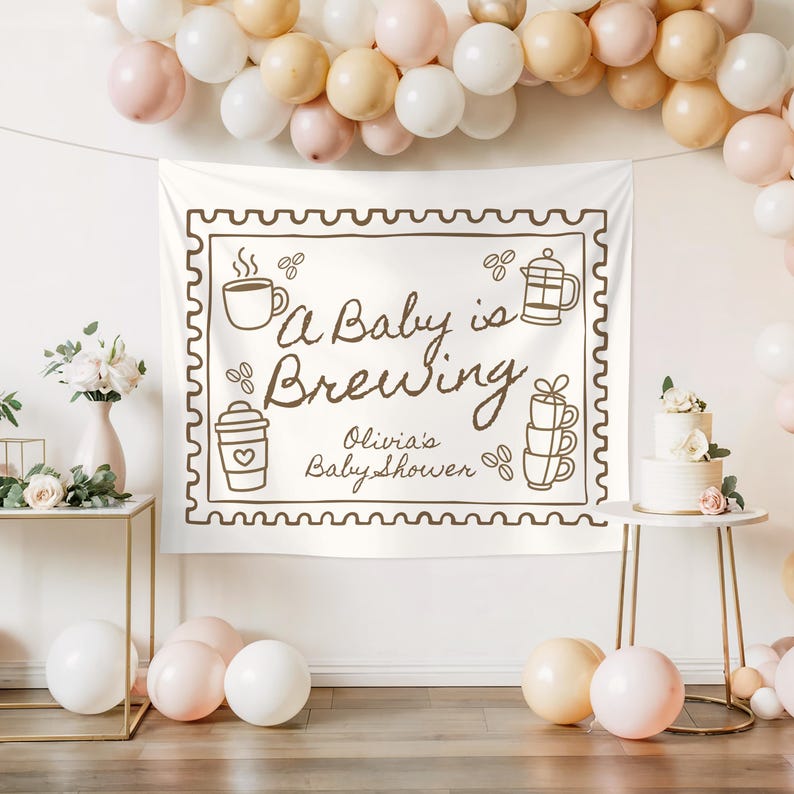 A Baby is Brewing Baby Shower Welcome Sign Custom Coffee Theme Baby ...