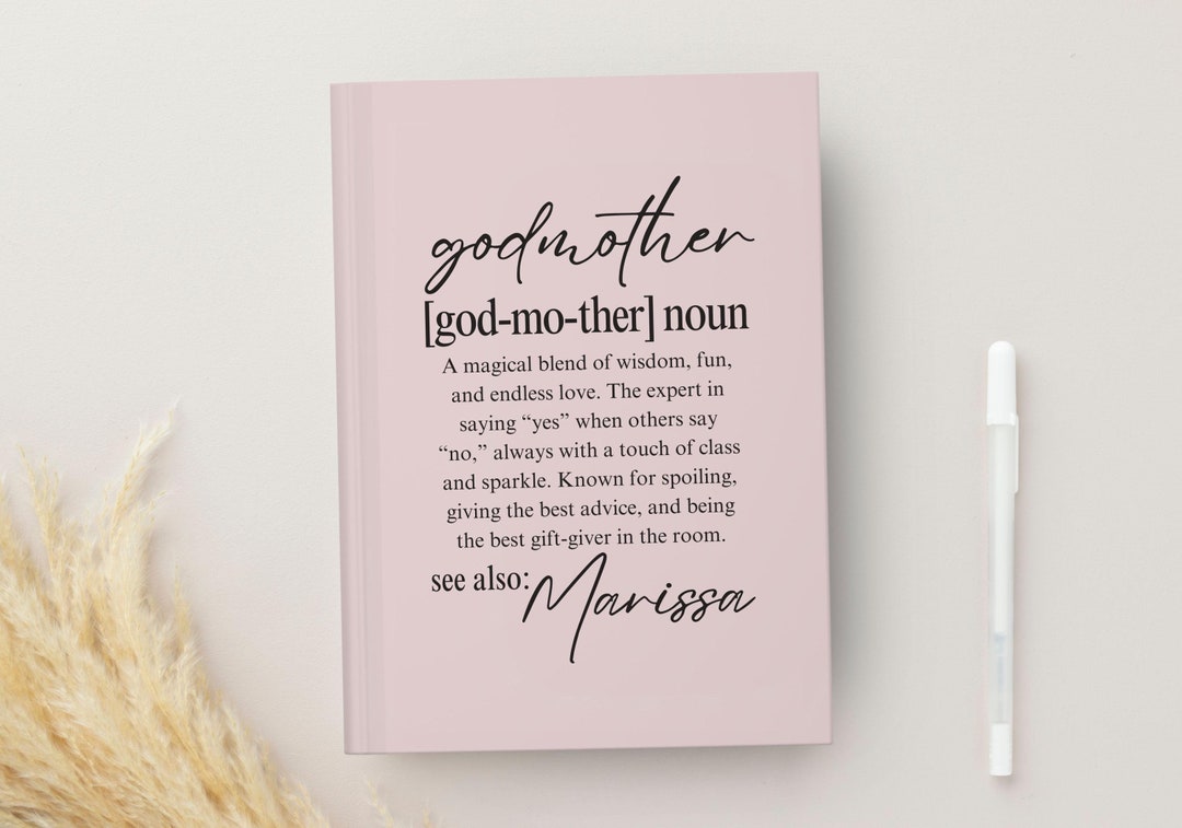 Personalized Godmother Definition Journal Gift for Child's Godmother ...