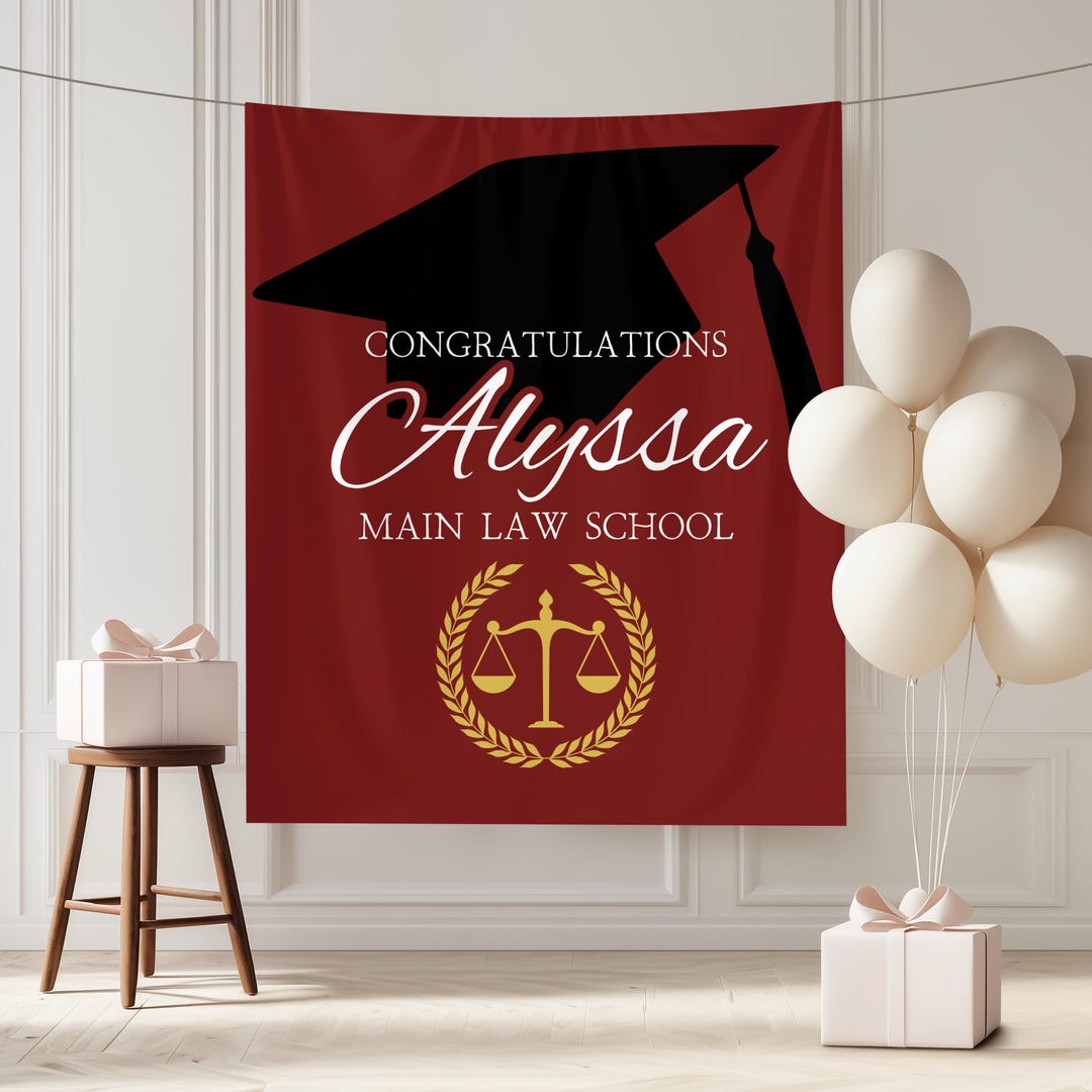 Law School Graduation Banner Backdrop New Lawyer Graduate Photo ...