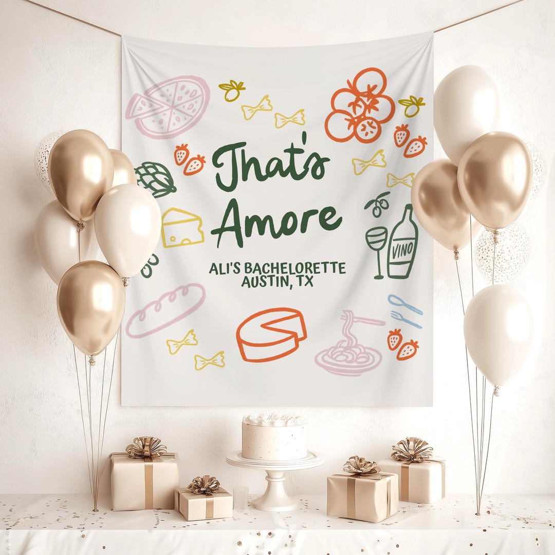 That's Amore Italian Bachelorette Party Banner Custom Pizza & Wine Bach ...