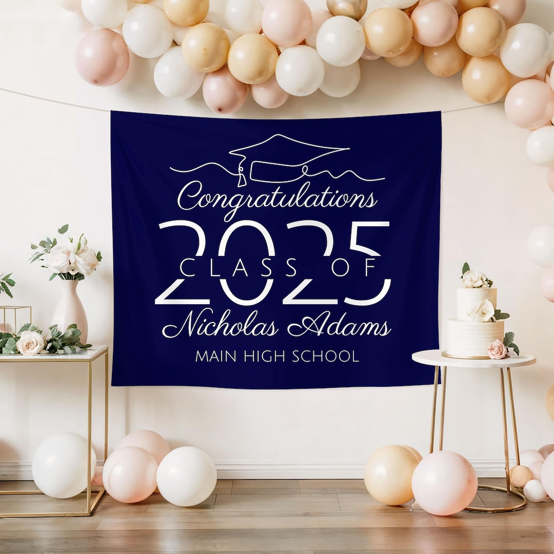 Custom Class of 2025 Graduation Banner Backdrop Senior Graduate Photo ...