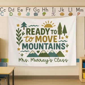Adventure Classroom Tapestry Teacher Banner Mountain Theme Class ...