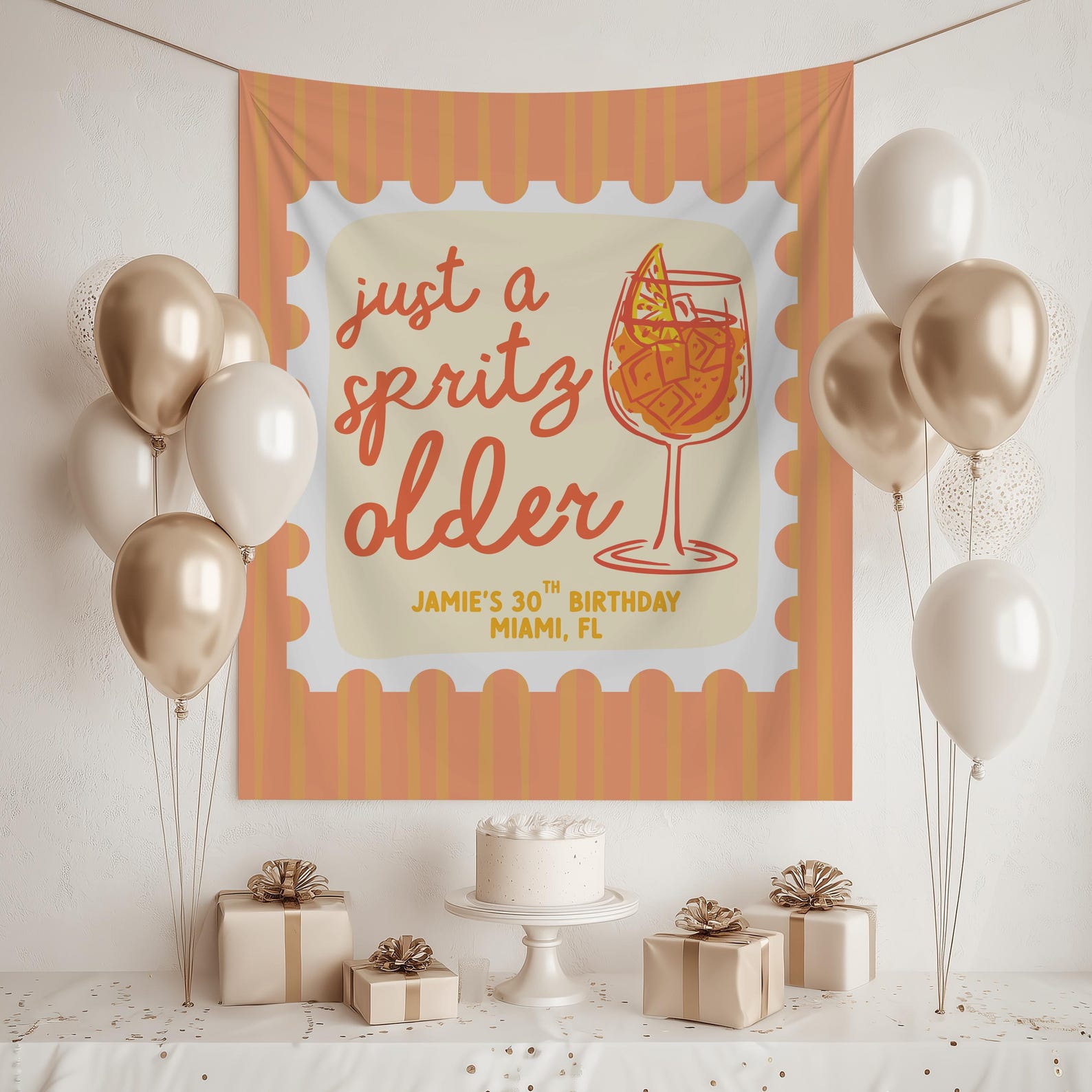 A Spritz Older Banner Aperol Spritz Party Photo Backdrop Personalized ...