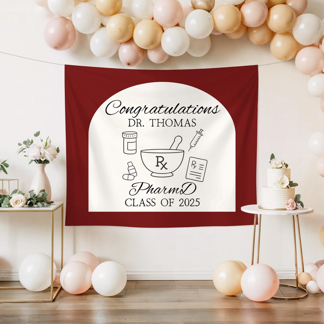 Pharmacy School Graduation Banner Custom Pharmd Graduate Photo ...
