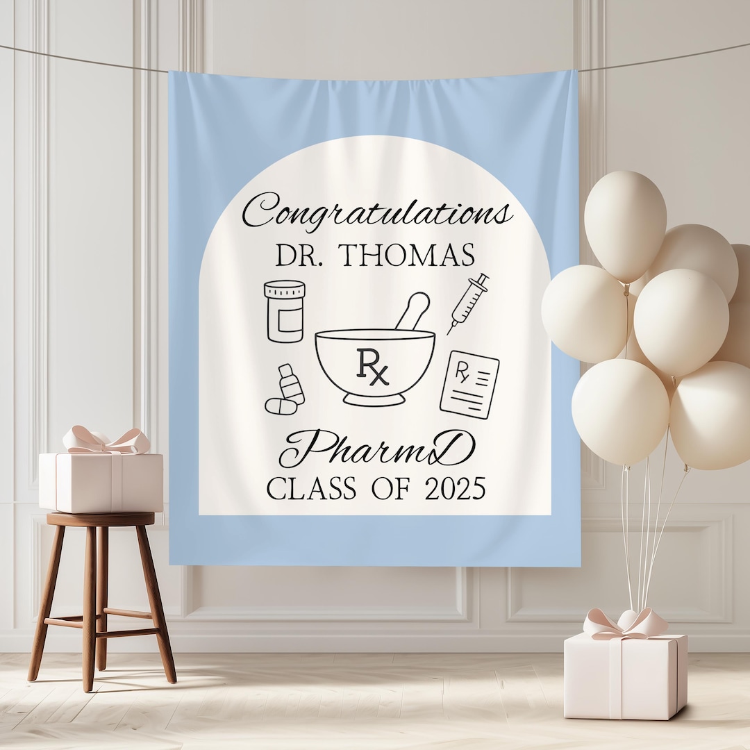 Pharmacy School Graduation Banner Custom Pharmd Graduate Photo ...