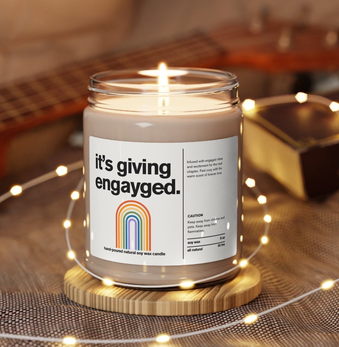 It's Giving Engayged Candle for Lesbian Gay Bisexual Engagement Gift ...