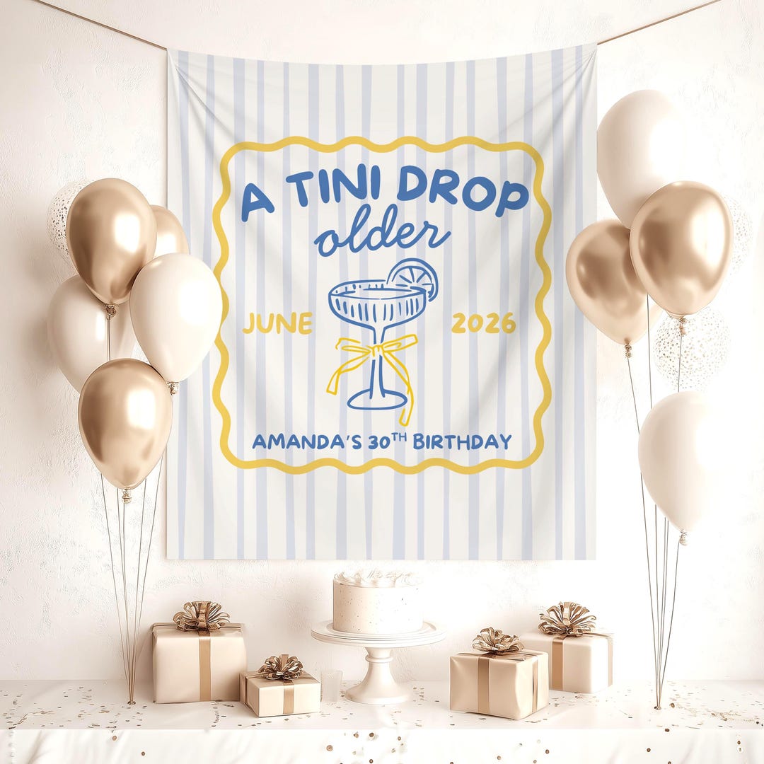 A Tini Drop Older Banner Lemon Drop Party Photo Backdrop Personalized ...