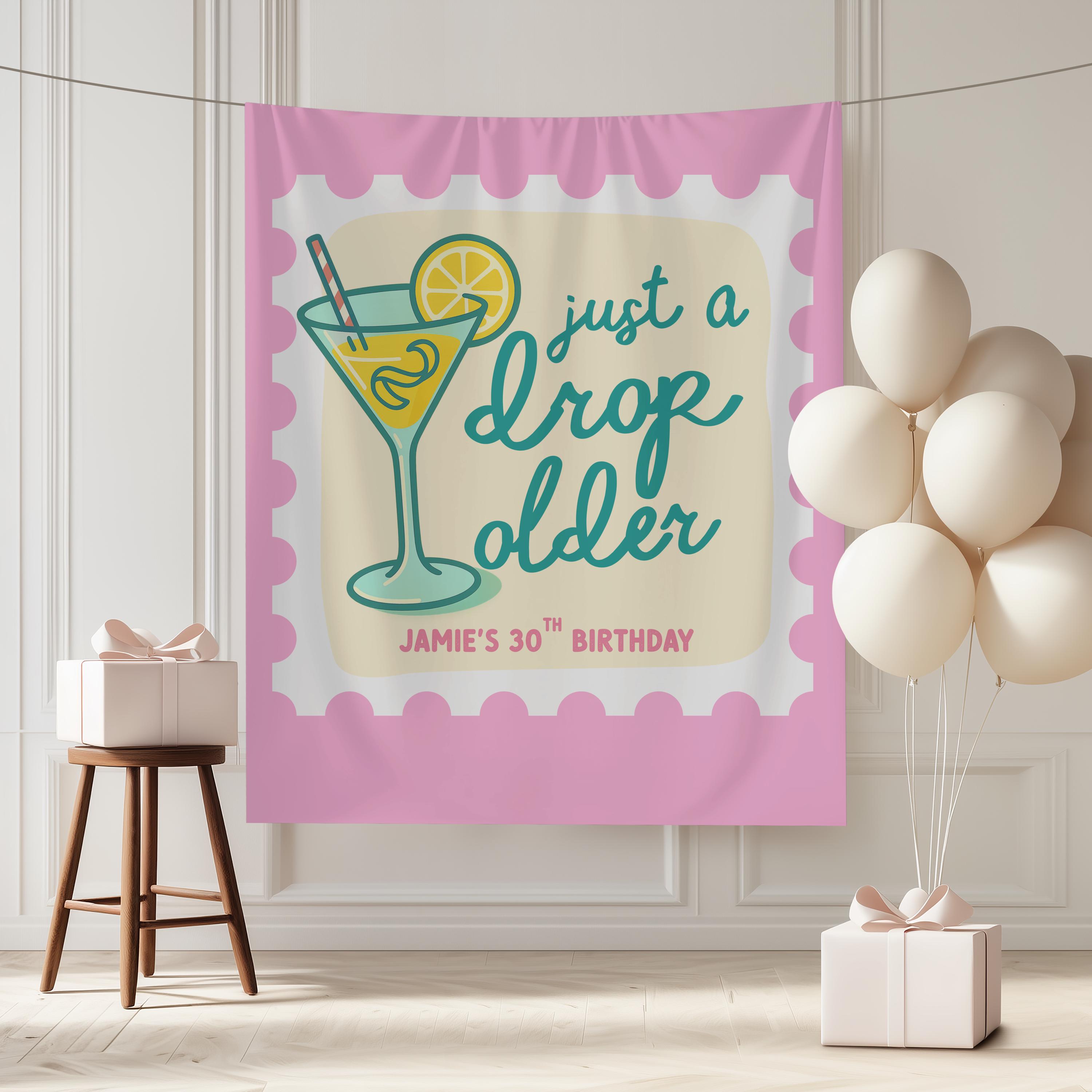 Just a Drop Older Banner Lemon Drop Party Photo Backdrop Personalized ...