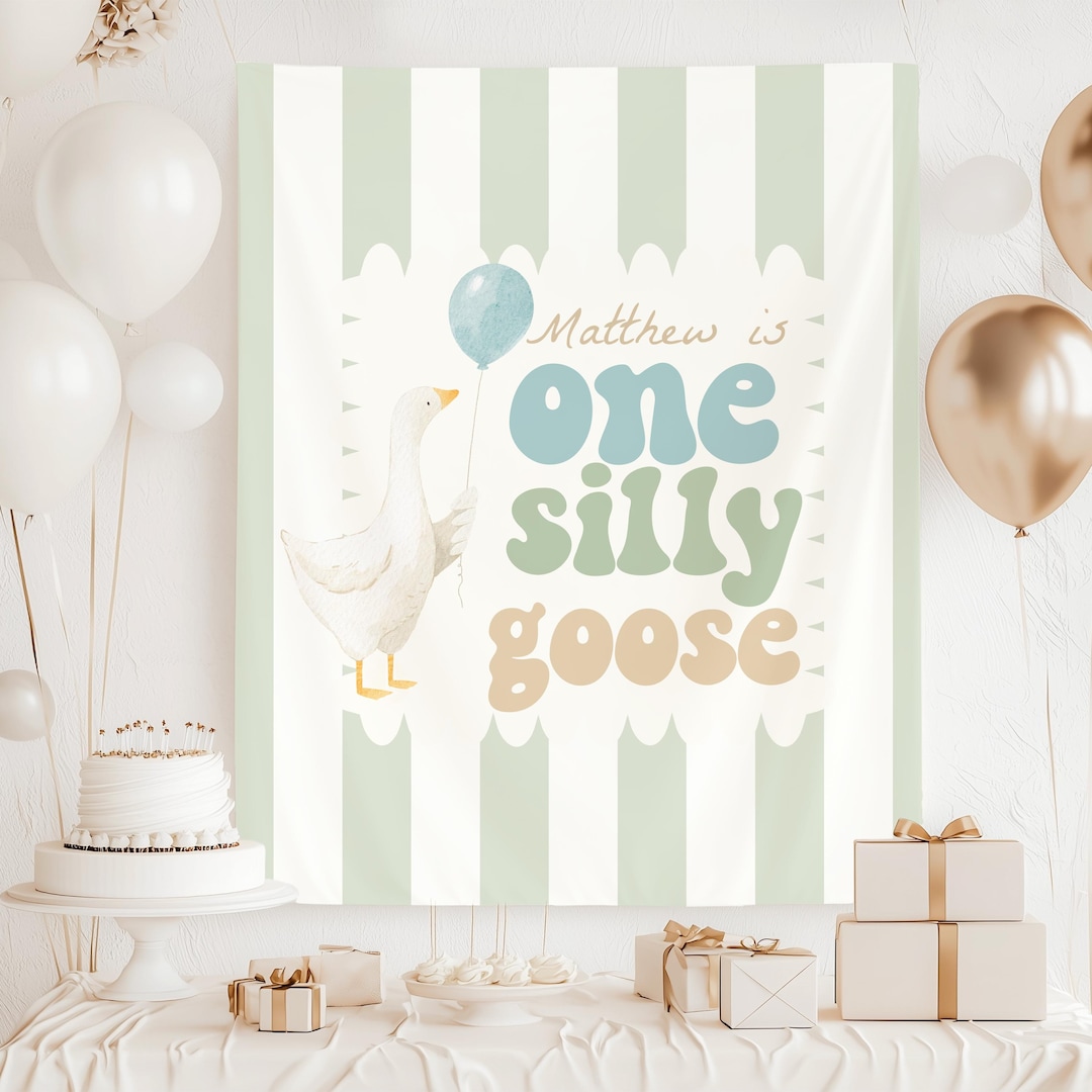 Custom Silly Goose First Birthday Banner: Personalized Goose Theme 1st ...