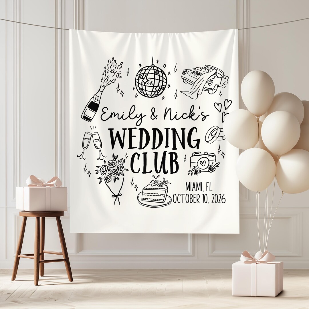 Wedding Weekend Banner Fabric Welcome Party Sign Photo Booth Backdrop ...