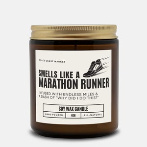Smells Like a Marathon Runner Soy Wax Candle, Gift for Marathon Runner ...