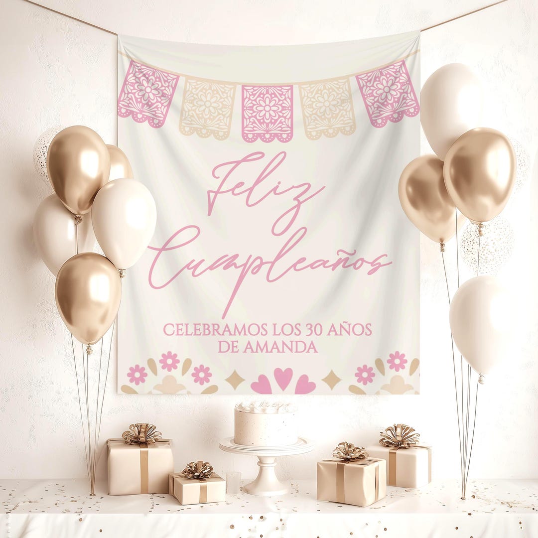 Feliz Cumpleanos Papel Picado Birthday Party Banner Spanish Birthday ...