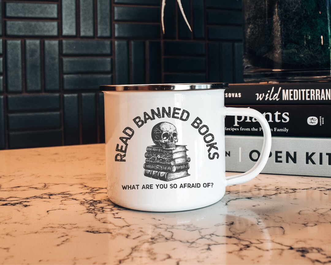 Read Banned Books Coffee Mug, Skeleton Banning Books Cup, Gifts for ...