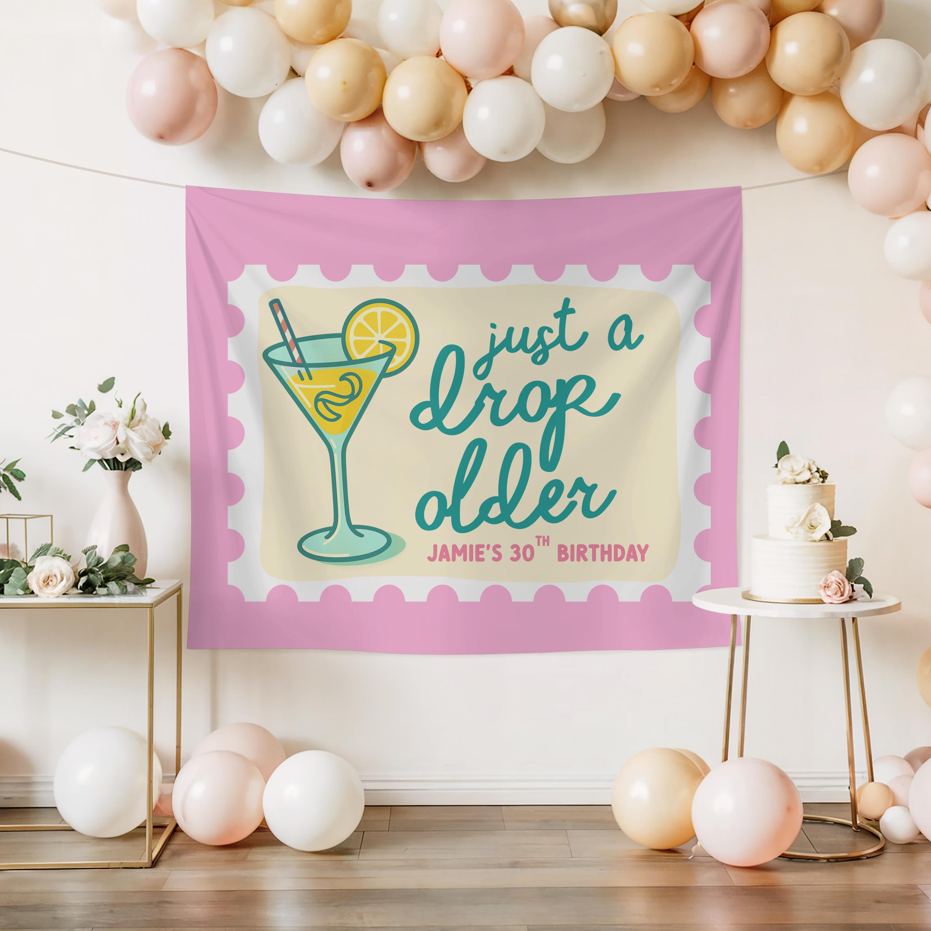 Just a Drop Older Banner Lemon Drop Party Photo Backdrop Personalized ...