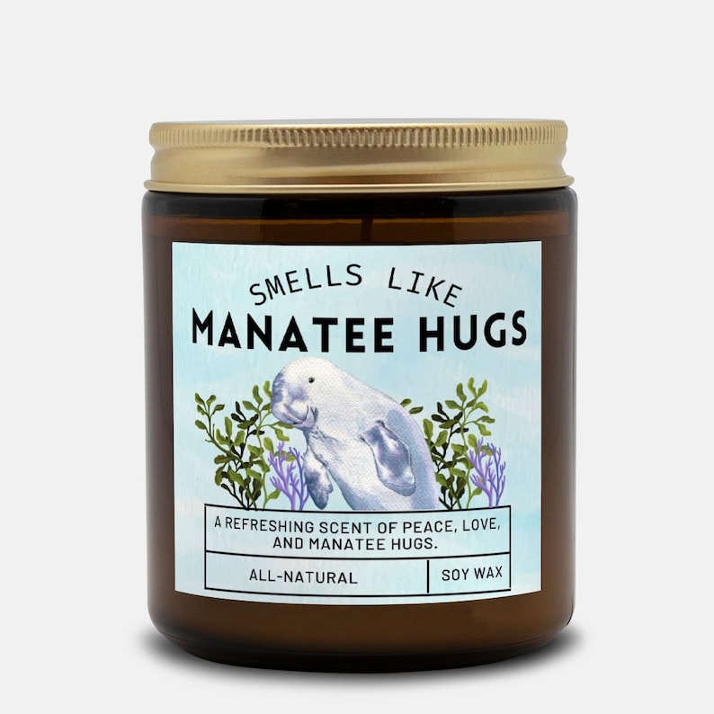 Manatee Hugs Candle, Manatee Gift, Manatee Mother's Day Gift, Soy ...