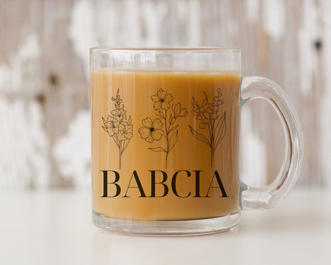 Personalized Babcia Birth Month Flower Mug Gift Custom Polish Grandma ...