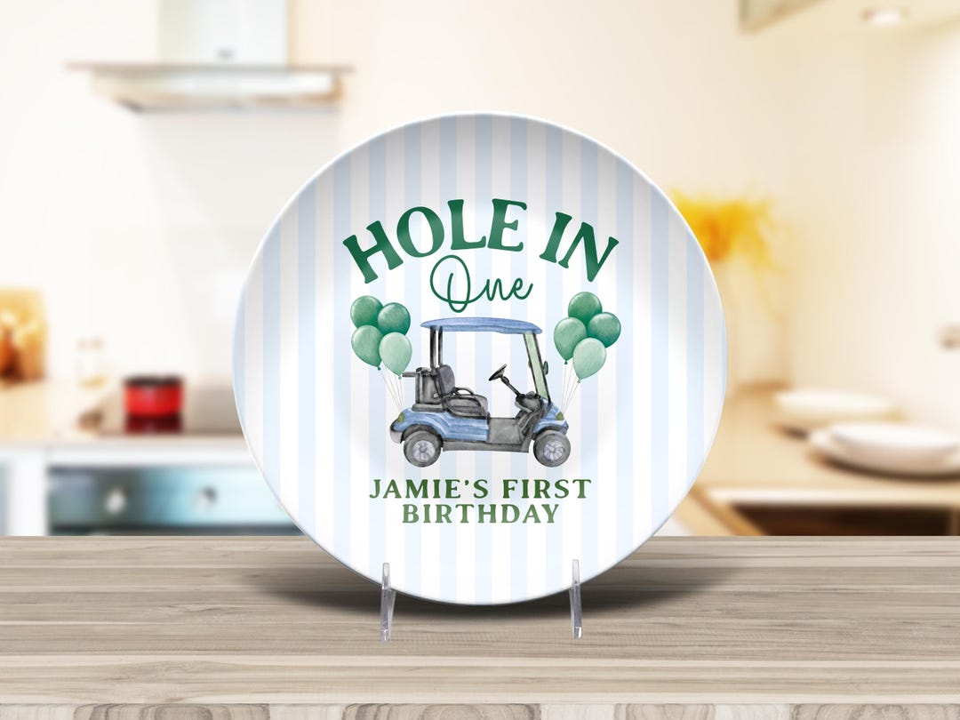 Hole in One Birthday Plate Golf Theme Birthday Party for Kids 1st ...