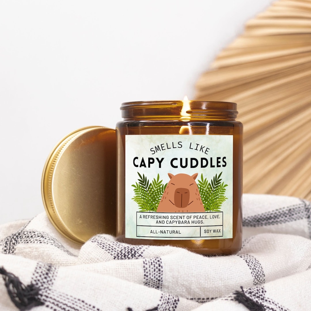 Capybara Cuddles Soy Wax Candle Cute Capybara Candle Pull up Capybara ...
