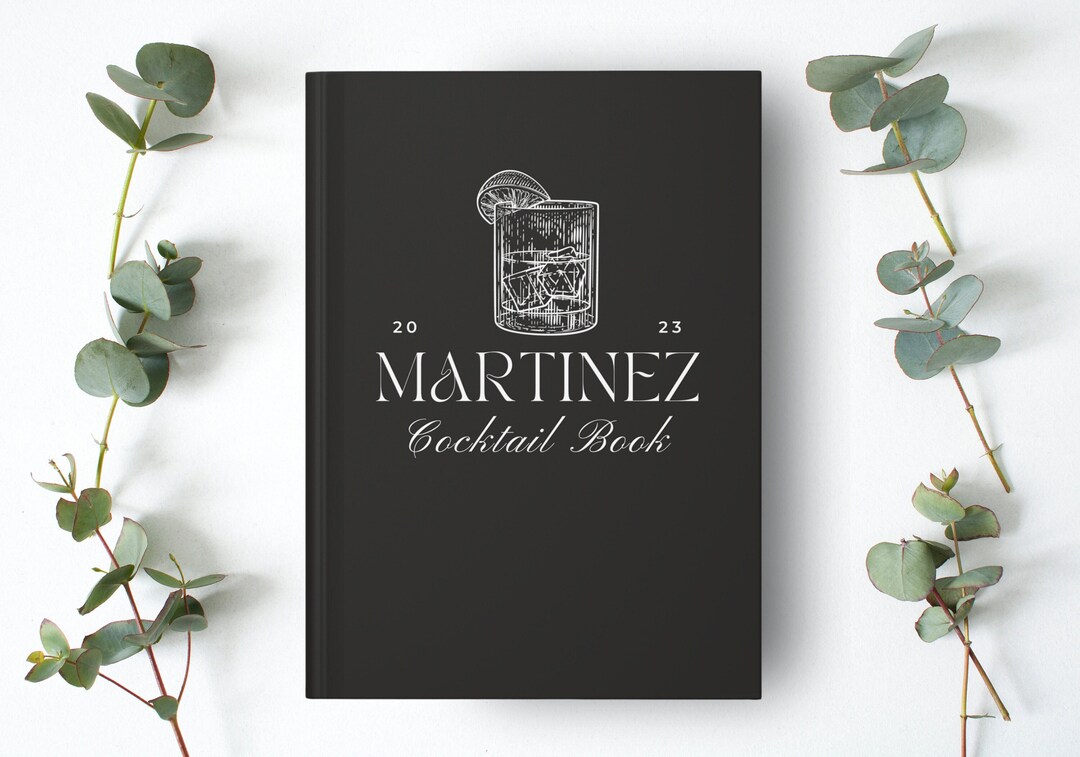 Custom Cocktail Recipe Book Personalized Drink Recipe Book Gift for Husband Boyfriend Customized ...