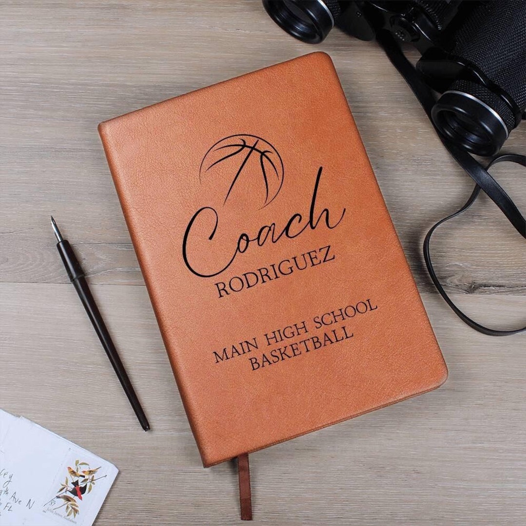 Basketball Coach Leather Notebook Personalized Gift for Basketball ...