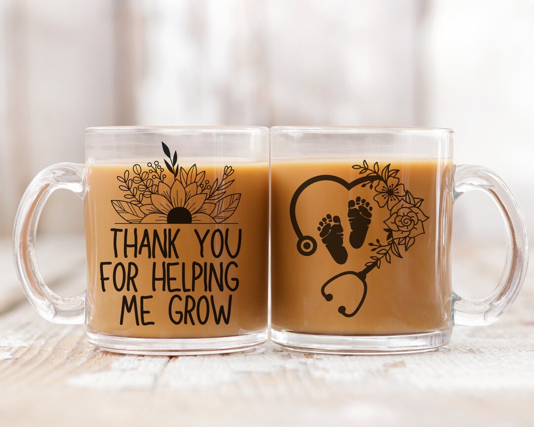 Thank You for Helping Me Grow Nurse Glass Mug for NICU Pediatric Nurses ...