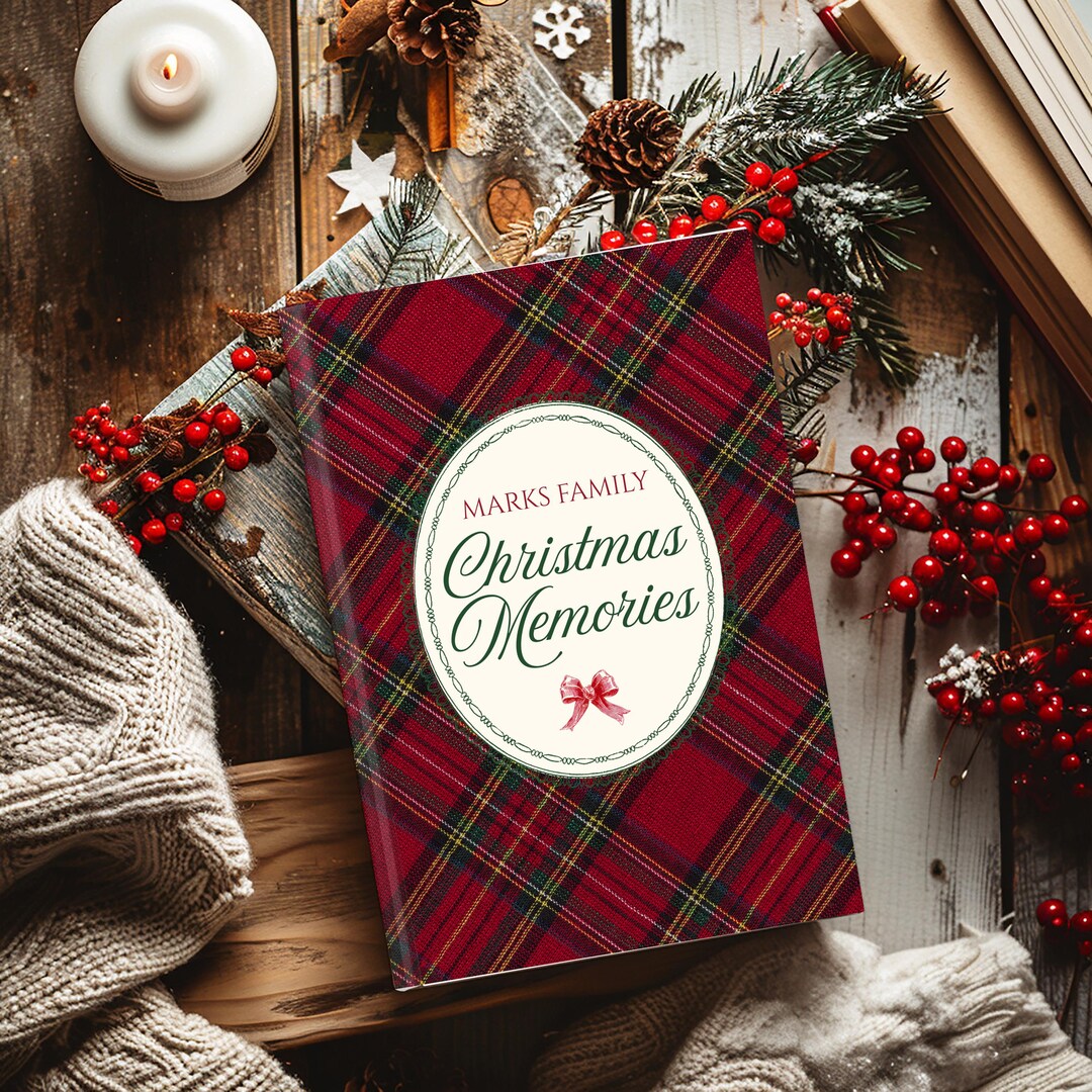 Christmas Memories Book Custom Family Name Christmas Tradition Journal ...