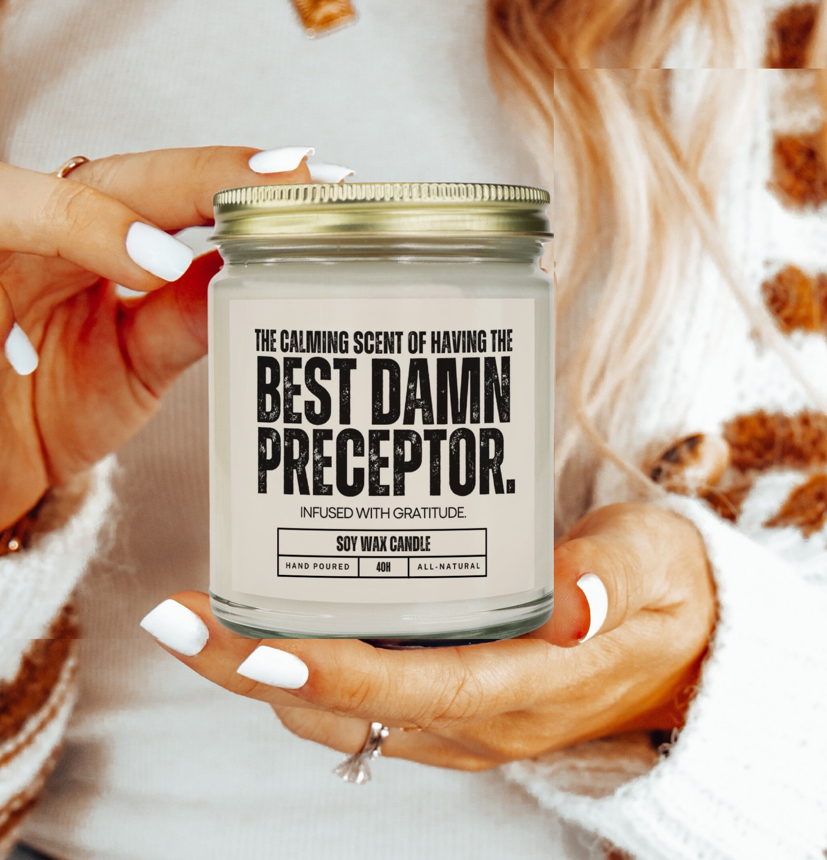 Best Damn Preceptor Soy Candle Nurse Preceptor Thank You Gifts End of ...