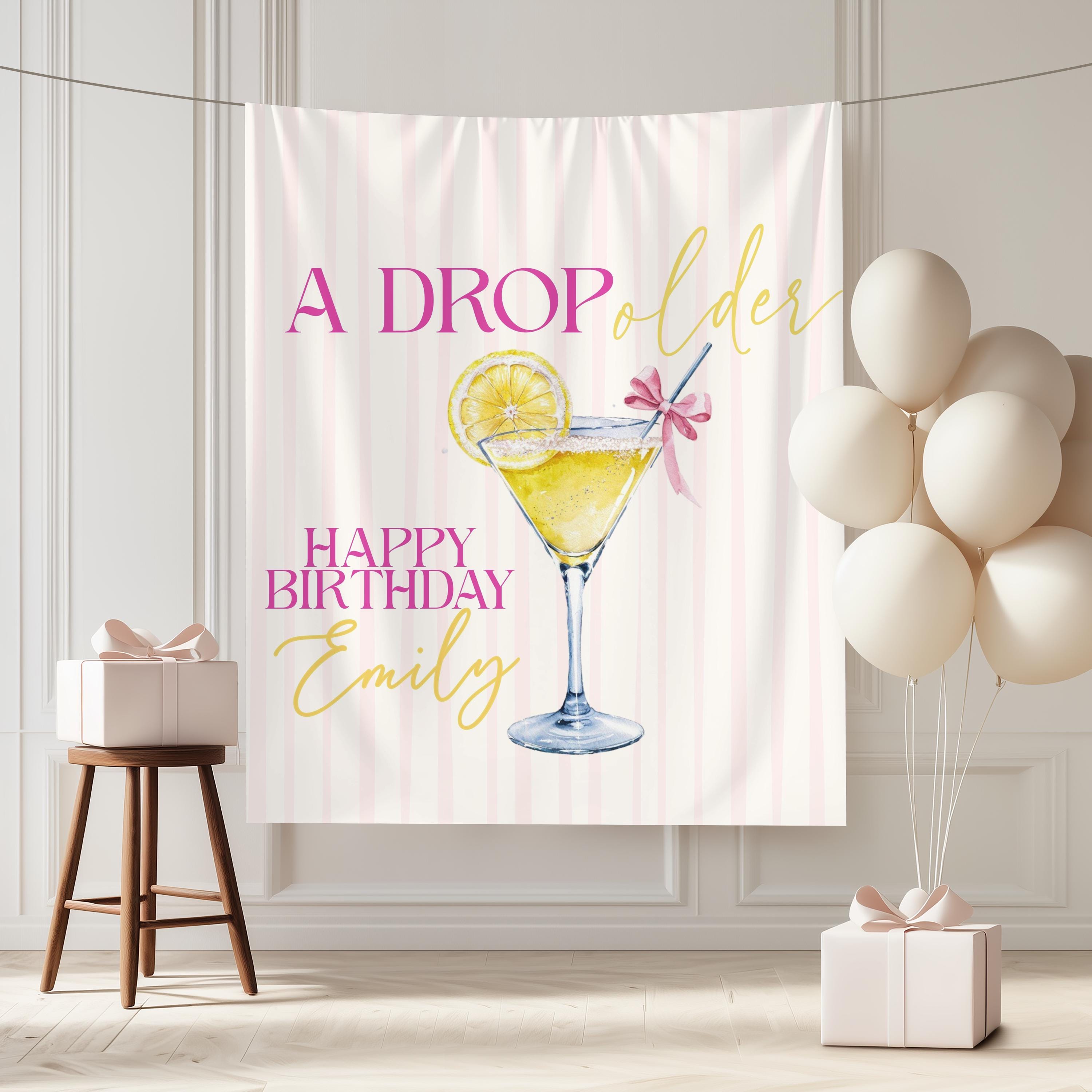 Just a Drop Older Banner Lemon Drop Party Photo Backdrop Personalized ...