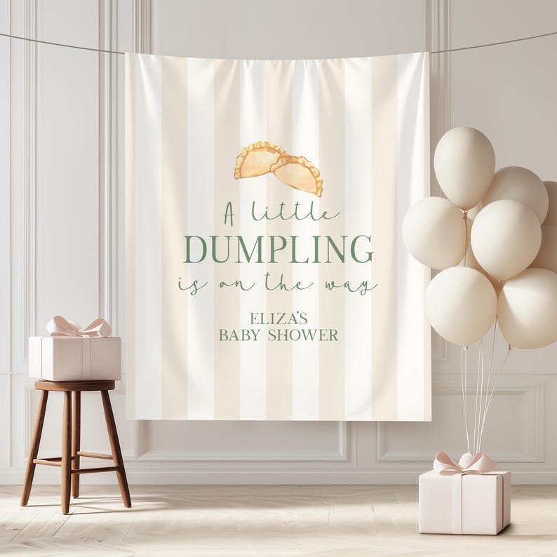 Dumpling Baby Shower Banner Our Little Dumpling is on the Way Baby ...