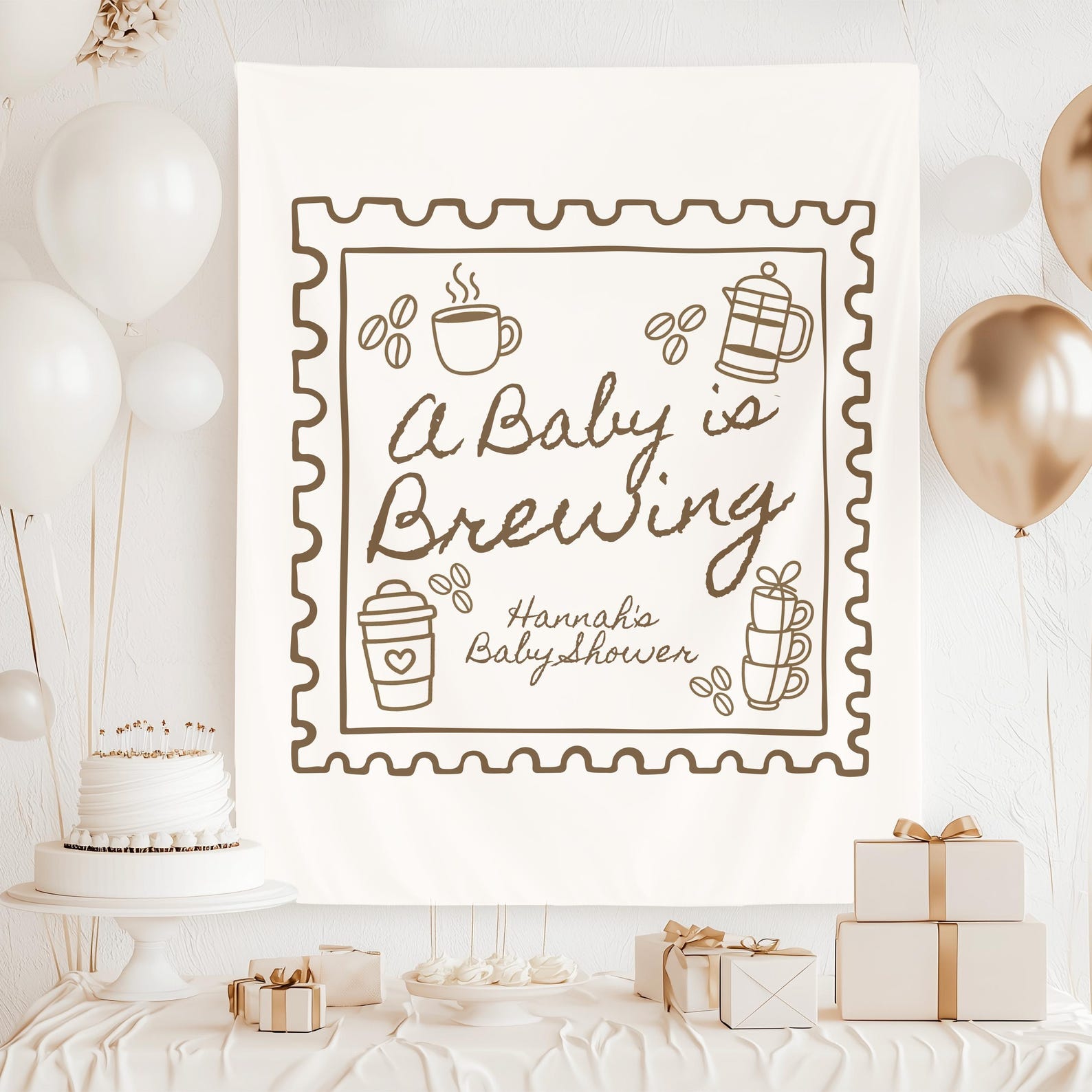 A Baby is Brewing Baby Shower Welcome Sign Custom Coffee Theme Baby ...