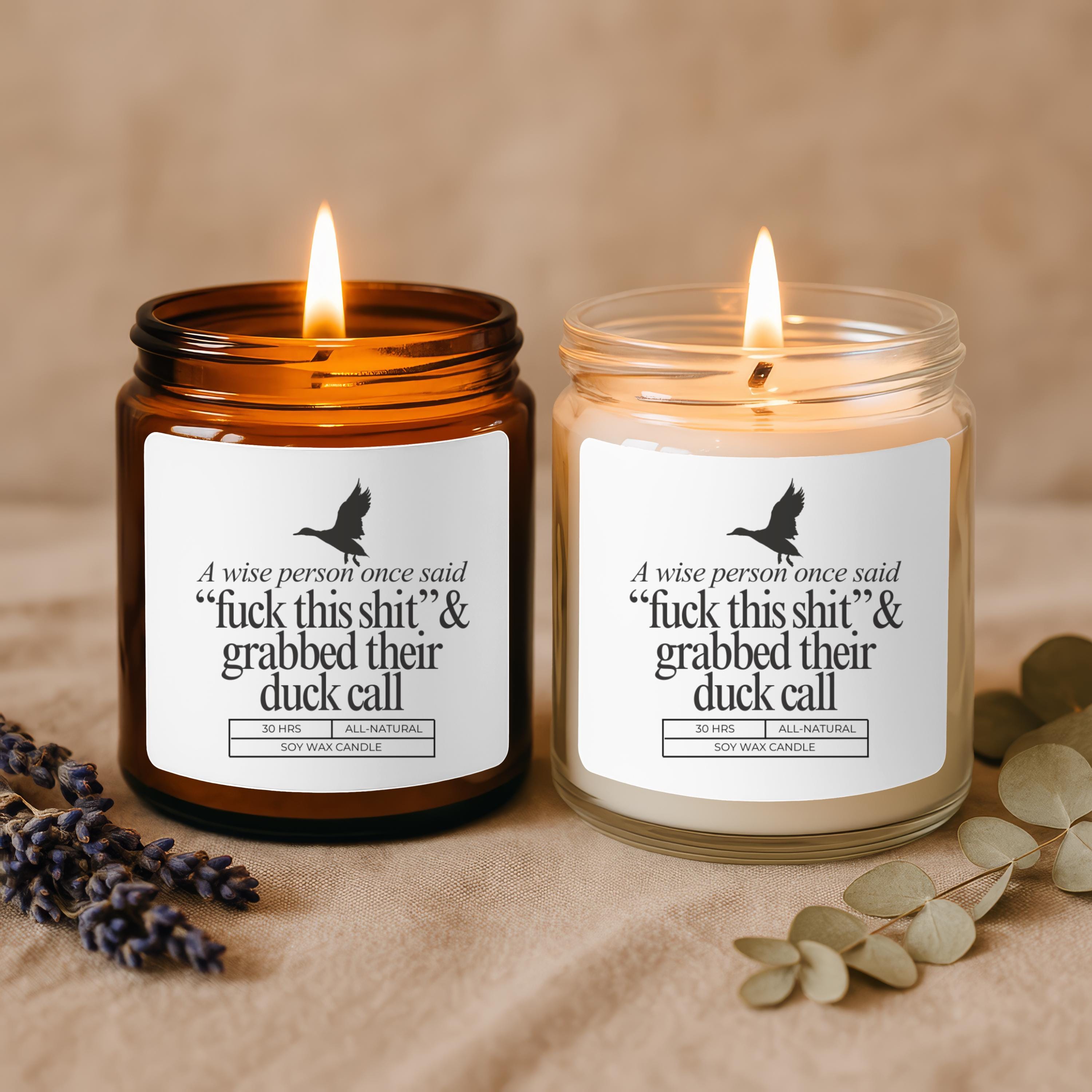 Funny Duck Hunter Candle Gift Mallard Duck Hunting Caller Calling Decor ...