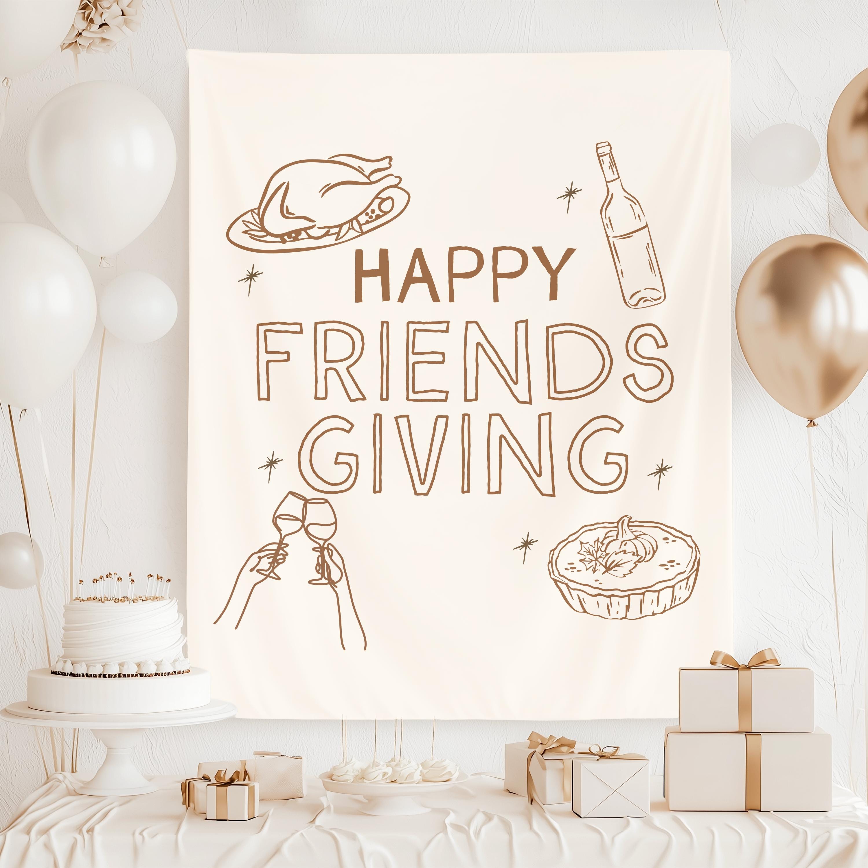 Friendsgiving Banner Custom Thanksgiving Dinner Party Decorations Fall ...