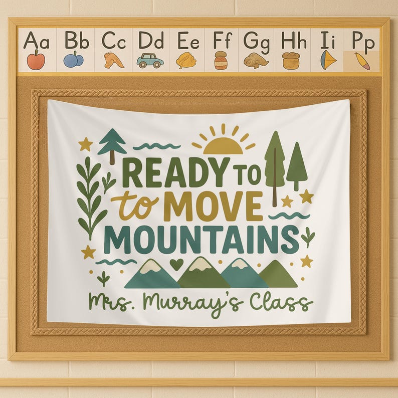 Adventure Classroom Tapestry Teacher Banner Mountain Theme Class ...