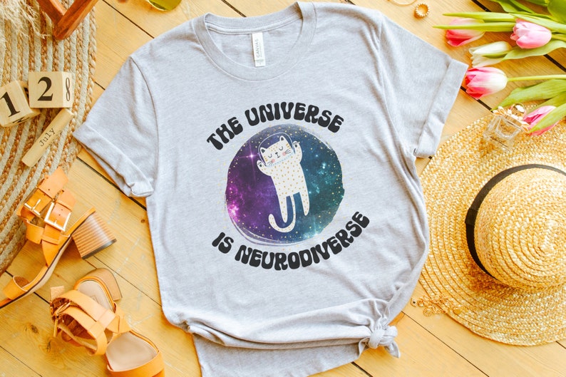Neurodiversity Shirt, Universe is Neurodiverse, Cute Cat Space Shirt ...