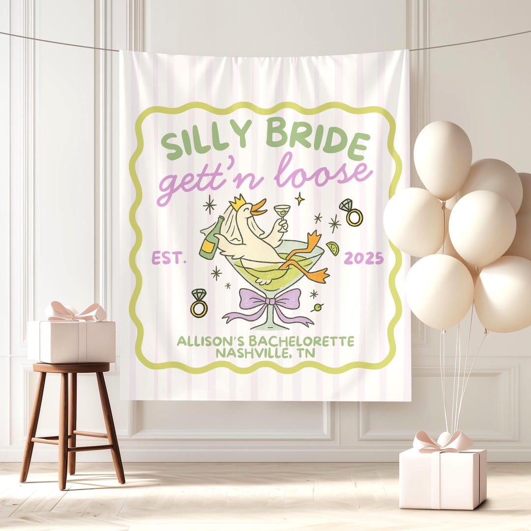 Silly Goose Bride Bachelorette Party Banner Custom Silly Bride Getting ...