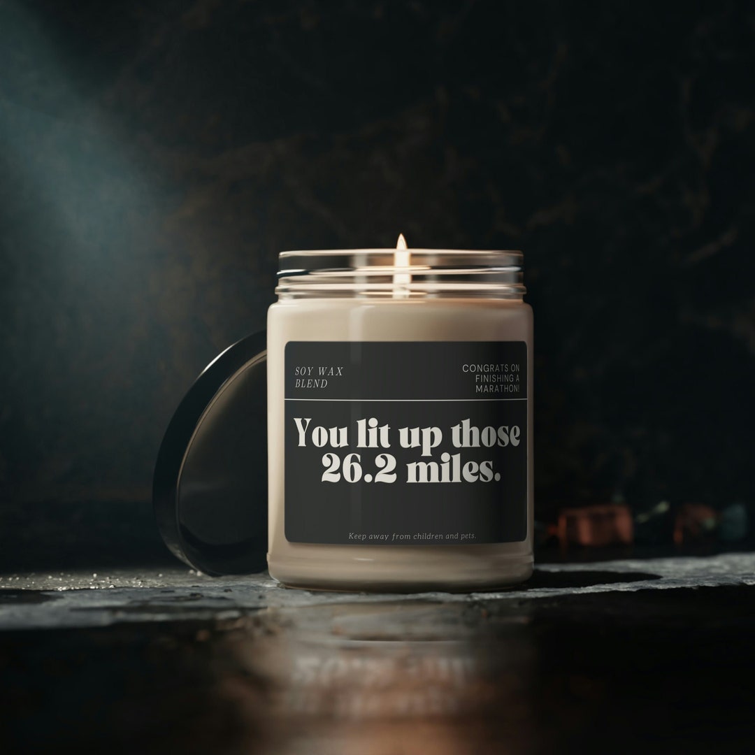 Marathon Runner Gift, You Lit up Those 26.2 Miles Candle, Runner Gift ...