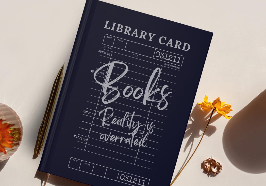 Library Card Reading Journal Physical Reading Log Gift Book Lover Book ...