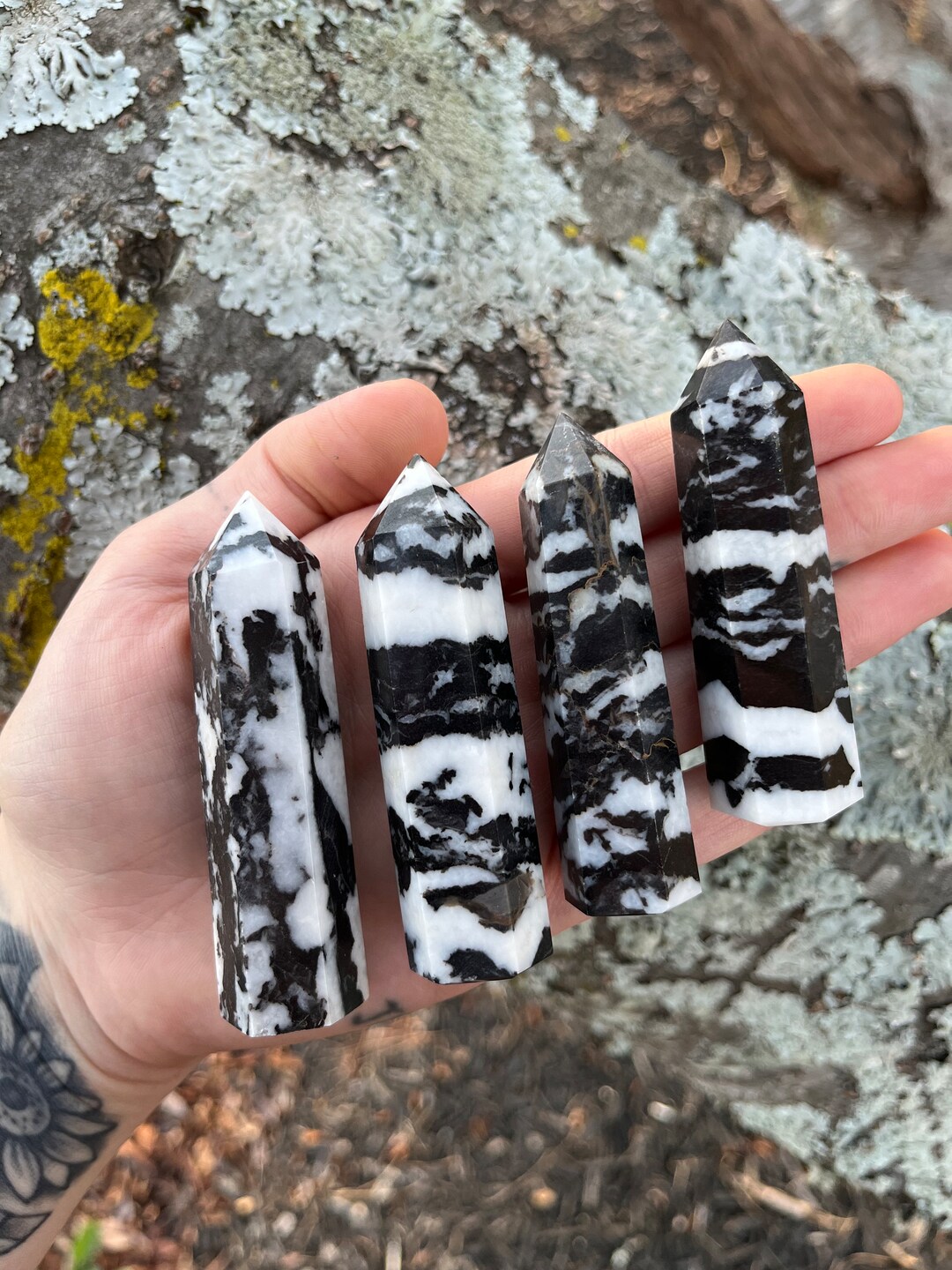 Zebra Stone Crystal Tower - Etsy
