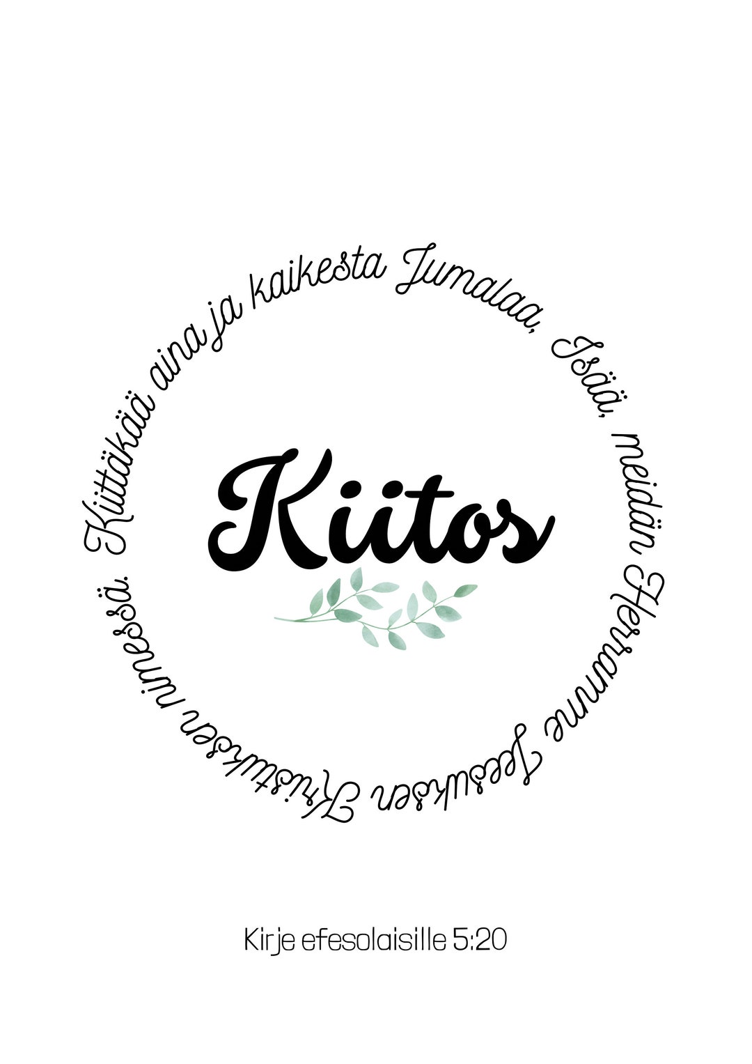 Tulostettava Seinätaulu: Kiitos - Etsy