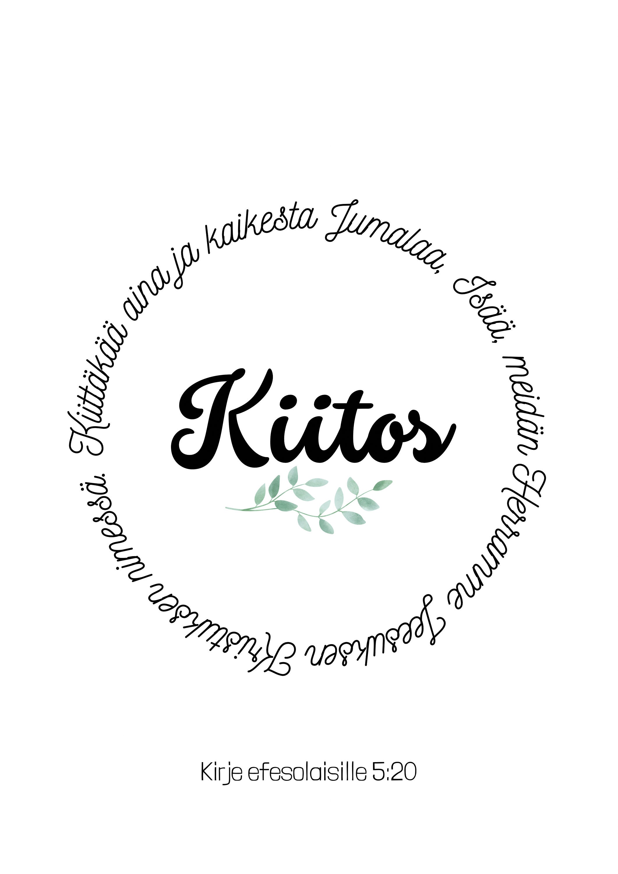 Tulostettava Seinätaulu: Kiitos - Etsy