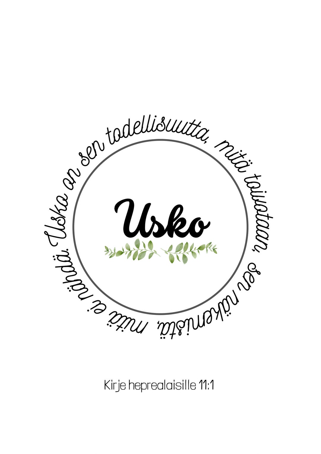 Tulostettava Seinätaulu: Usko - Etsy
