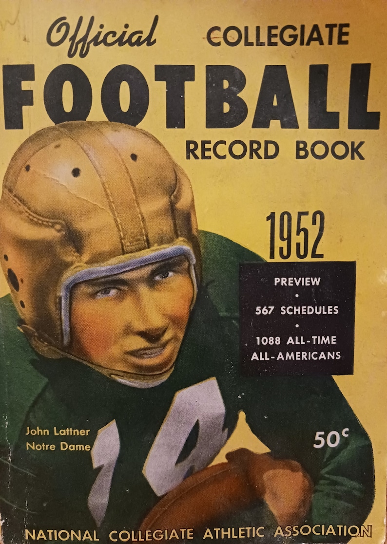 1952 Official Collegiate Football Record Book - Etsy