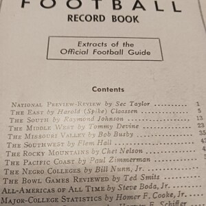 1952 Official Collegiate Football Record Book - Etsy