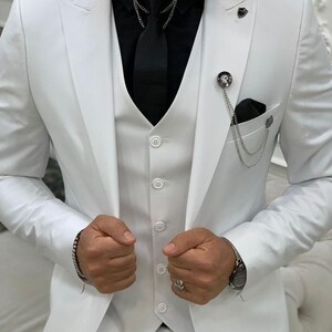 Men White 3 Piece Suits Wedding Suit Grooms Wear Suit One - Etsy