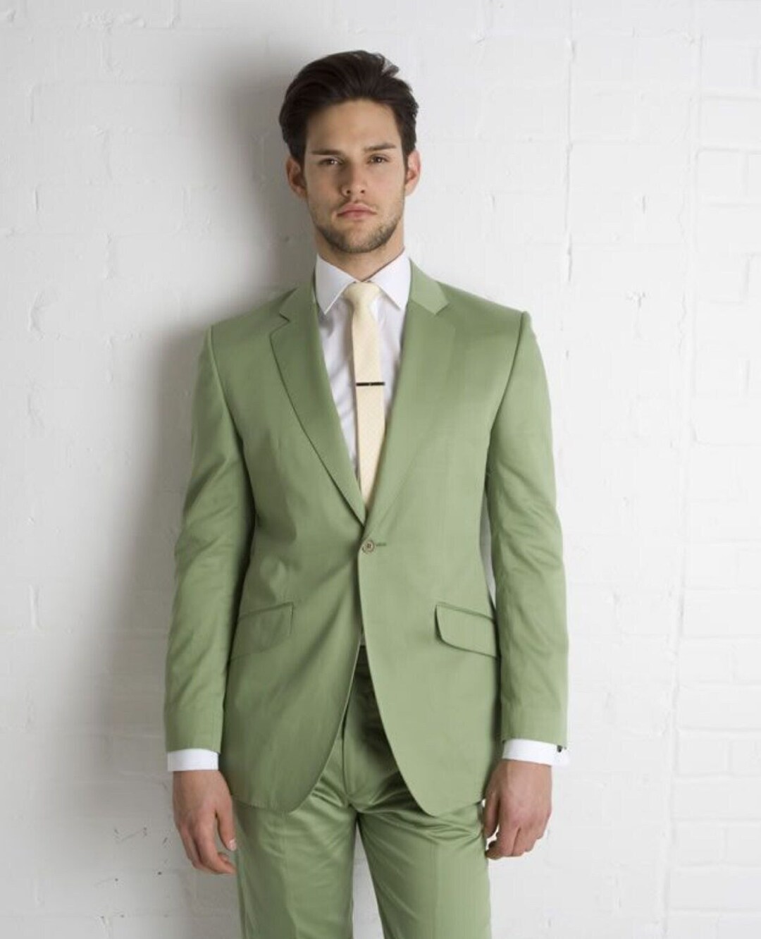 Mint Green Suit: Men's 2-piece One Button Wedding Suit - Etsy