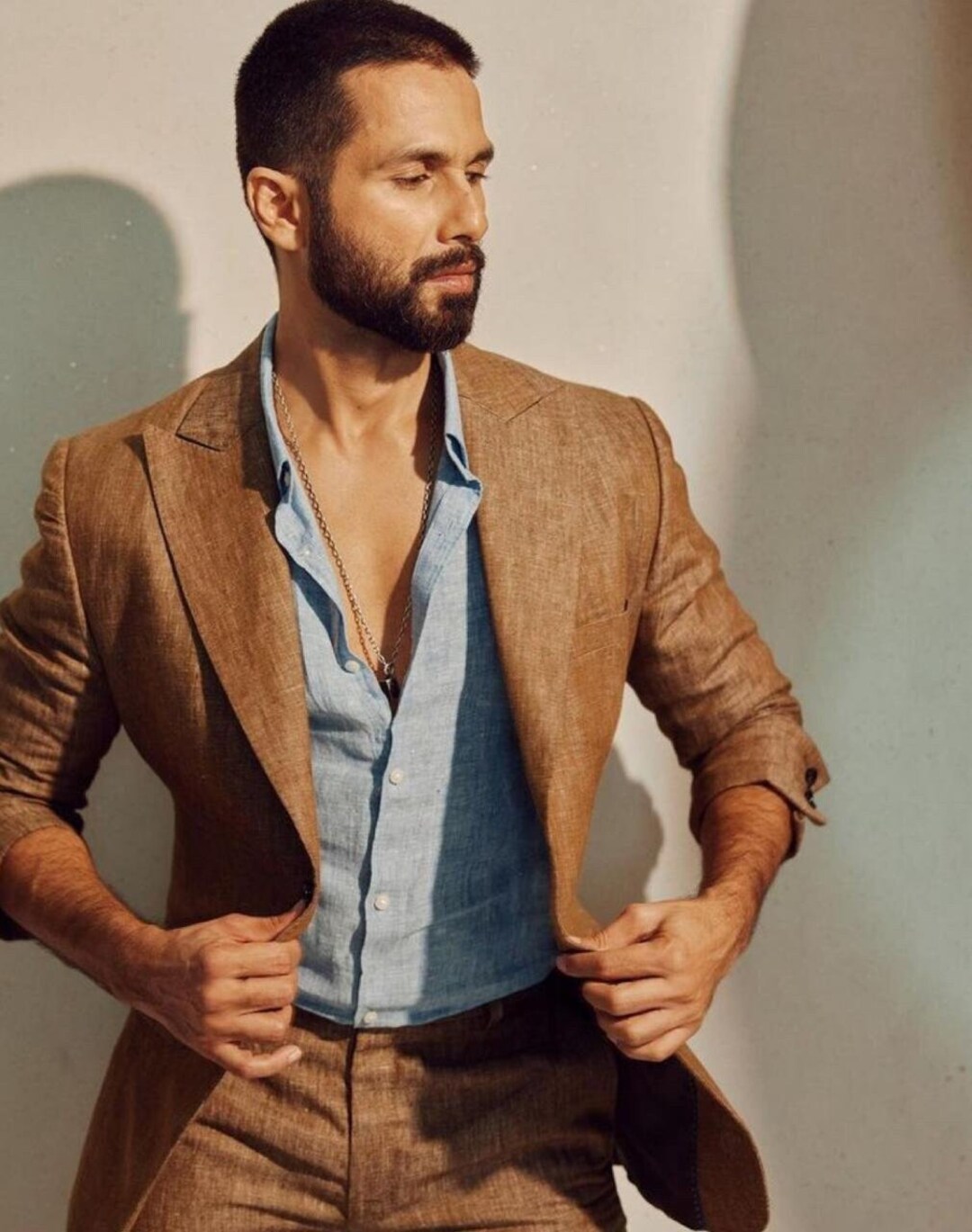 Men Suits, Brown Linen Suits, Wedding Two Piece Suits, Casual Slim Fit ...