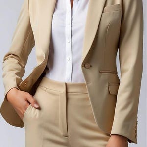 Beige Women's Suit: English Design Party Wear Jacket - Etsy