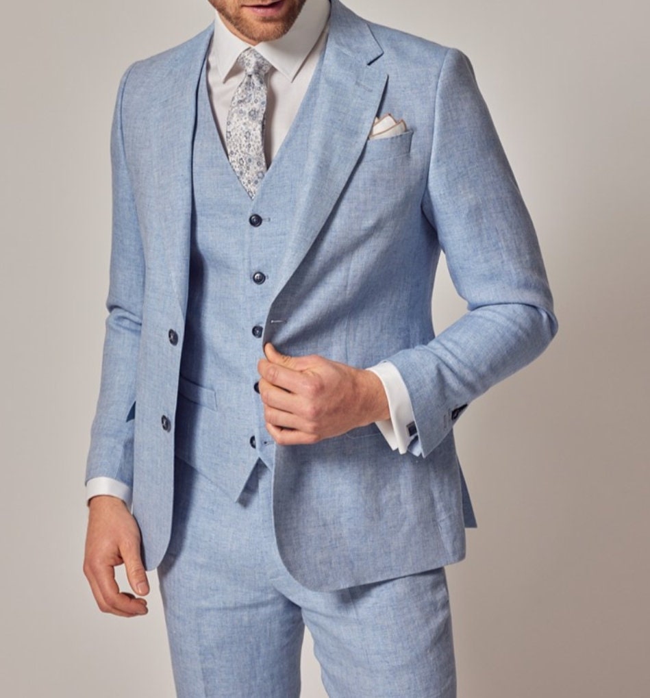 Men Linen Suits, Men Suits, Linen 3 Piece Suits, Wedding Suits, Grooms ...