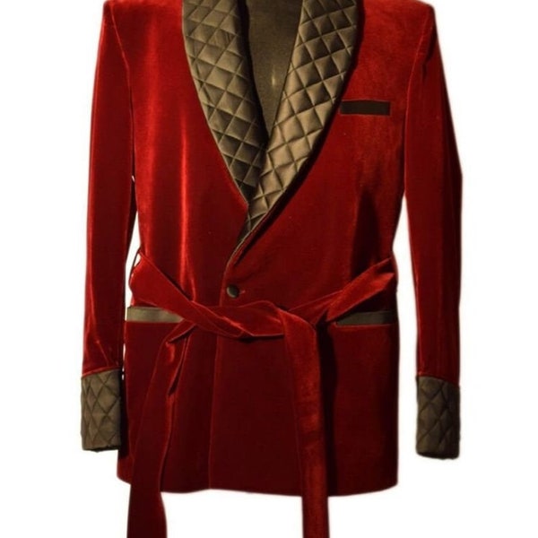 Maroon Smoking Jacket - Etsy