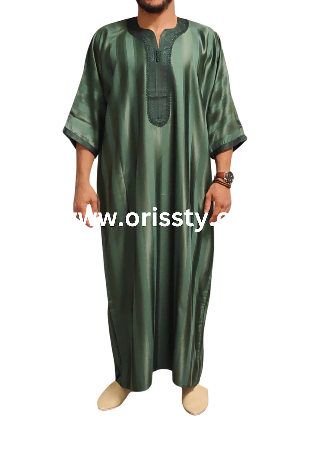 Green Johara Moroccan Kandora Men's Caftan Abaya - Etsy